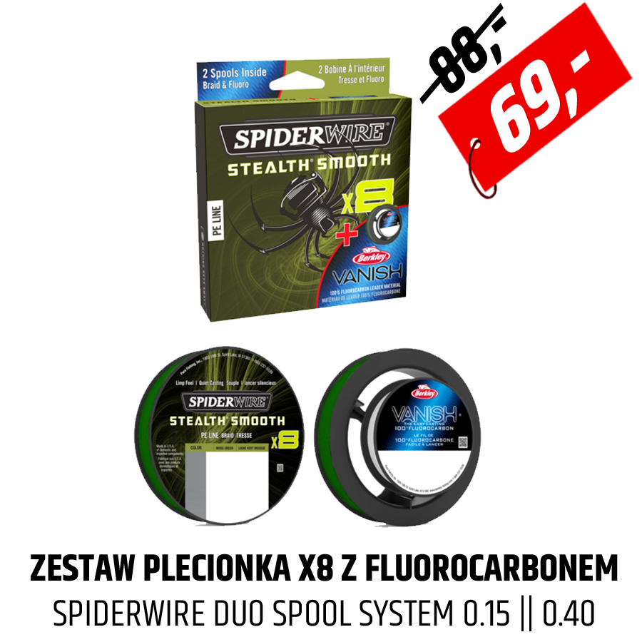 Plecionka x8 i Fluorocarbon SpiderWire Duo Spool System